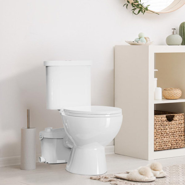 SUPERFLO Macerating Toilet System, Powerful & Durable, Upflush Toilet for Basement Macerator ...